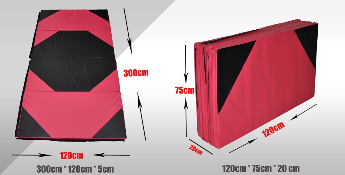 Super Large 300cm x 120cm BLACK/RED Gymnastics Folding Gym Yoga ...
